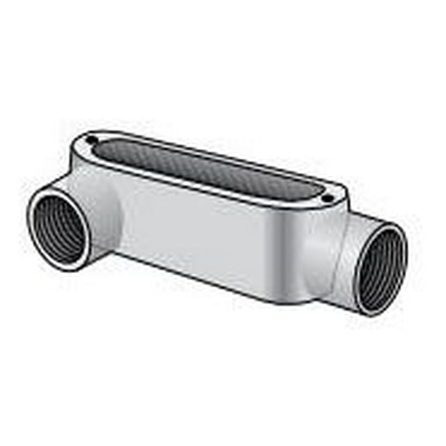 Oz-Gedney LR200A, 2"", Aluminum, 2-Hub, LR-Type, Right Rigid Conduit Body, 1pc - Walmart.com