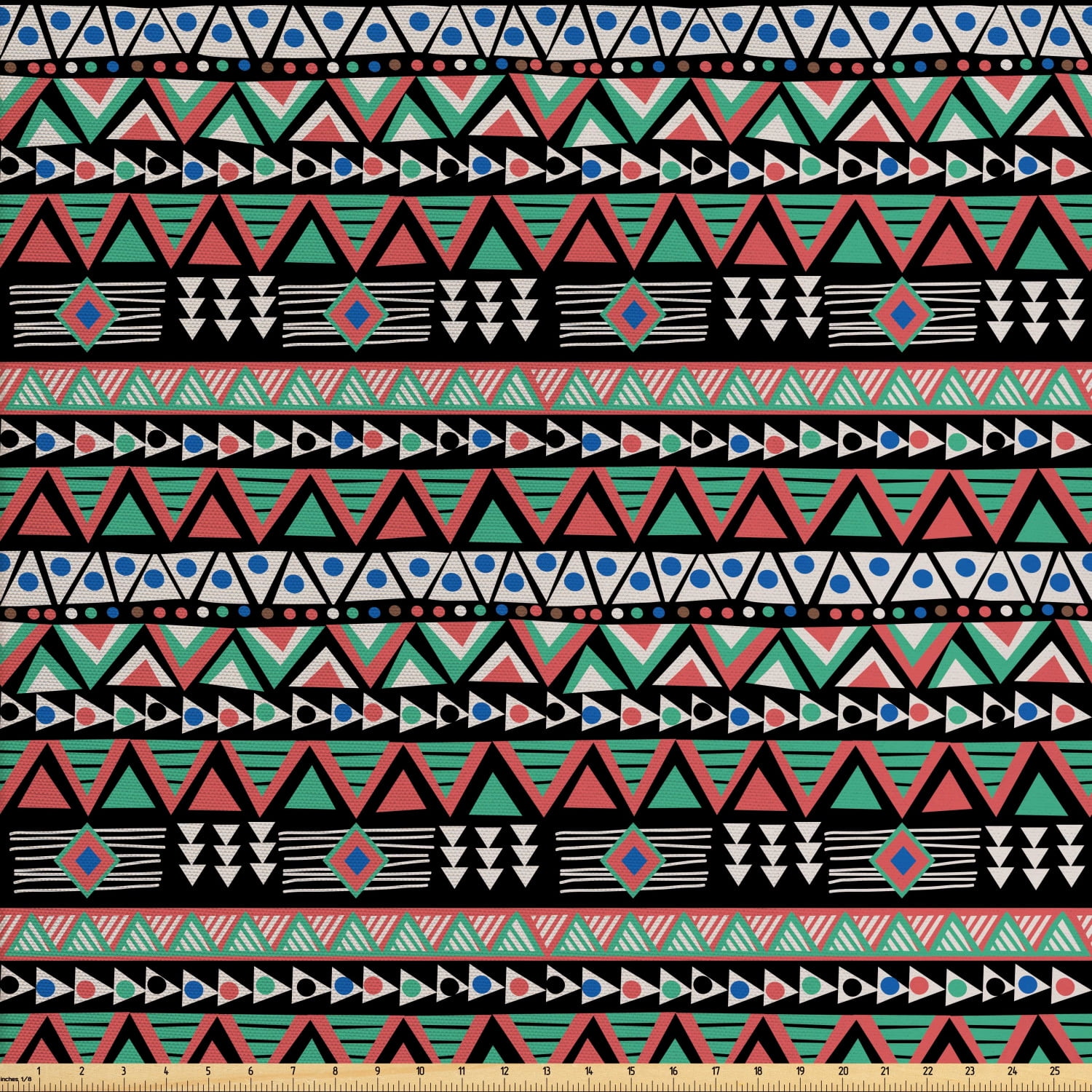 Aztec Sofa Upholstery Fabric by the Yard, Triangles Arrangement in ...