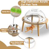 Catboxy 2-in-1 Cat House & Fish Tank with Viewing Window - Solid Wood ...