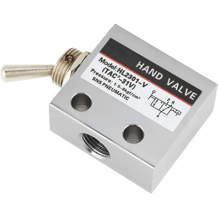 3 Position 2 Port Air Pneumatic Knob Switch Valve HL2301 Metal Toggle ...