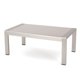 GDF Studio Crested Bay Outdoor Aluminum Coffee Table with Glass Top ...