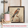 2D Flat, 1pc Hand-Painted Watercolor Sparrow Berries Rustic Wooden Wall ...
