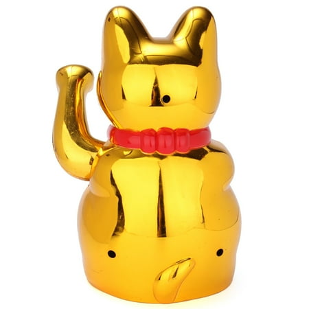 8.28in x 4.45in x 4.45in Beckoning Lucky Gold Cats Figure with Waving ...