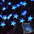 SHIYOU-Solar Powered Blue Star String Lights, 55ft Total Length, 4.9 ...