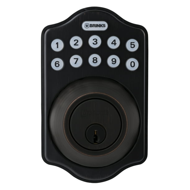 Brinks Electronic Deadbolt Door Lock in Tuscan Bronze Finish - Walmart.com