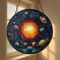 Planet Galaxy Stained Glass Style Suncatcher, Round Space Window ...