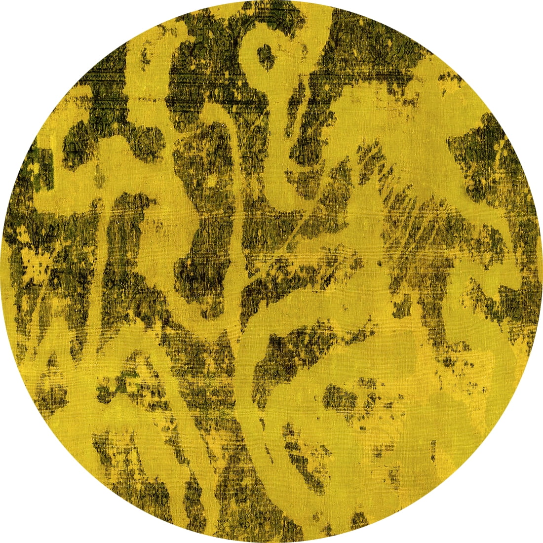 Ahgly Company Indoor Round Persian Yellow Bohemian Area Rugs, 5' Round ...