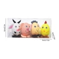 4Pcs Plastic Easter Farm Animal Egg Ornaments, Cute Cow Pig Chicken ...
