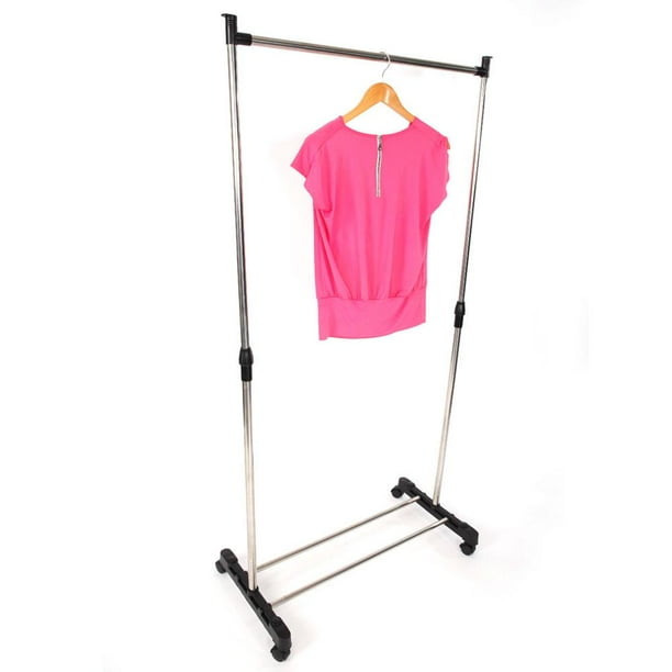 SalonMore Rolling Clothes Rack Single-Bar Hanger Adjustble - Walmart.com