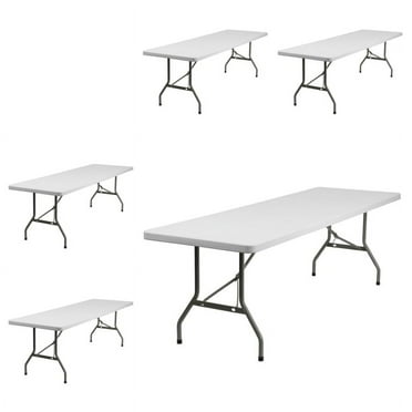 10 PACK 30'' X 60'' Granite White Plastic Folding Table - 5-Foot ...