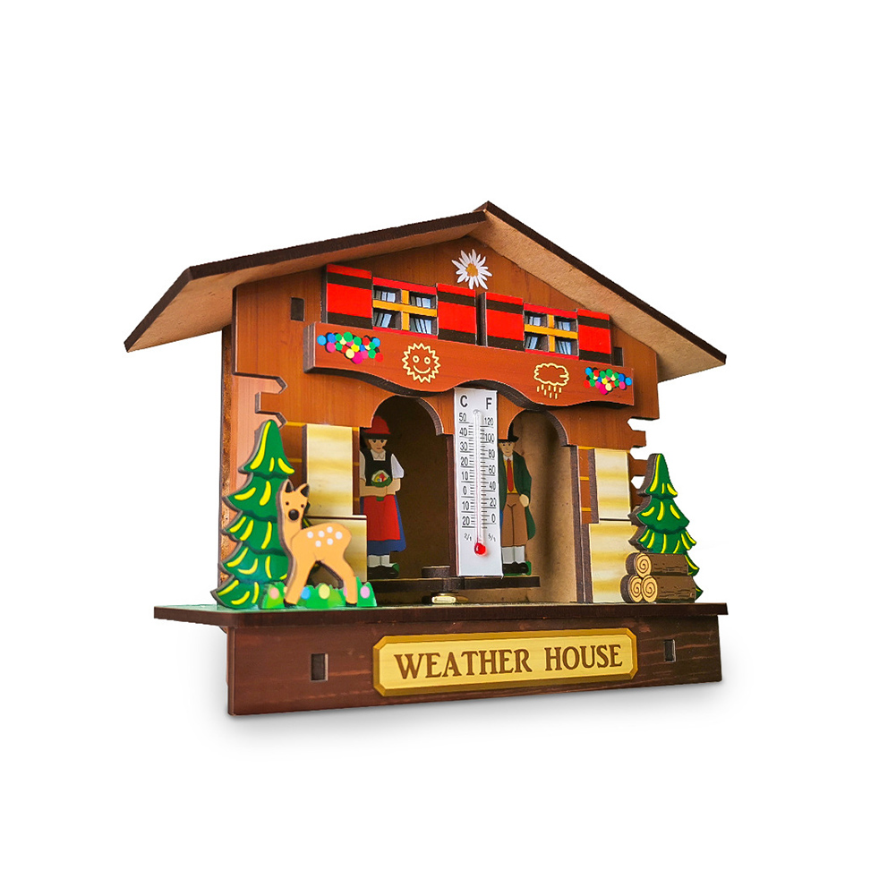 2 In 1 Sauna Home Wooden House Barometer Thermometer Hygrometer Wall ...