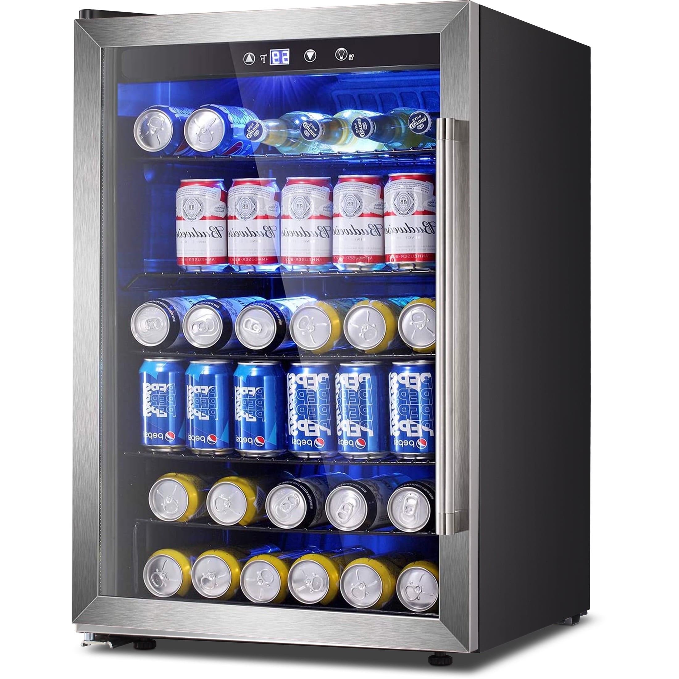 AGLUCKY 4.4Cu.ft Beverage Refrigerator Cooler, 37 Bottles Mini Fridge ...