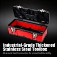 Steel tool box 15.5-inch small portable tool organizer, built-in short ...