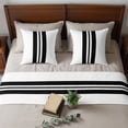 Bed Runner for Cal King Size Bed, Black Stripe 3 Pcs Bedding Runner Set ...