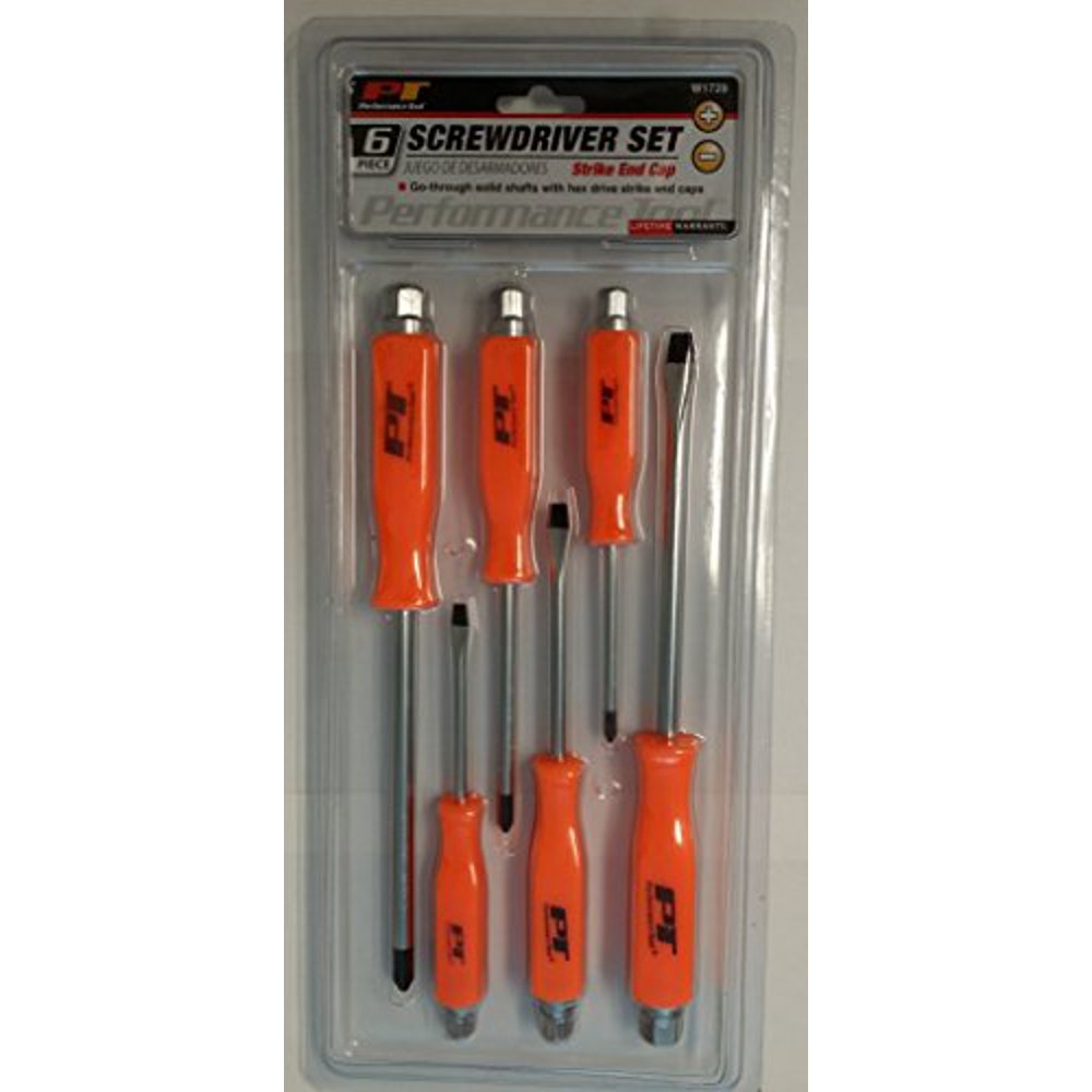 Performance Tool W1729 6pc Strike Cap Screwdriver Set - Walmart.com ...