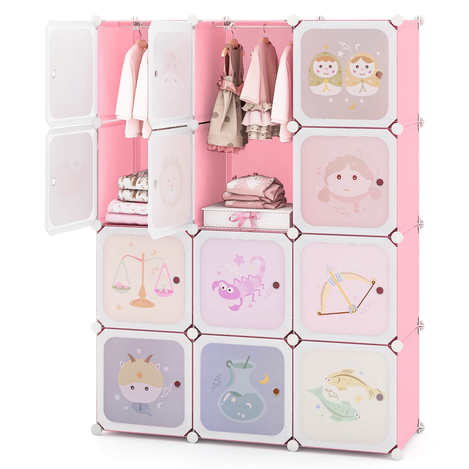 Click here for Costway 12-Cube Kids Wardrobe Baby Dresser Bedroom... prices