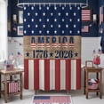 Anniversary Shower Curtain for Bathroom, USA Flag Red Striped Blue Star ...