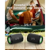LFS Portable Bluetooth Speaker, Waterproof, 15H Playtime, TWS Pair, RGB Lights, for Travel, Home ...