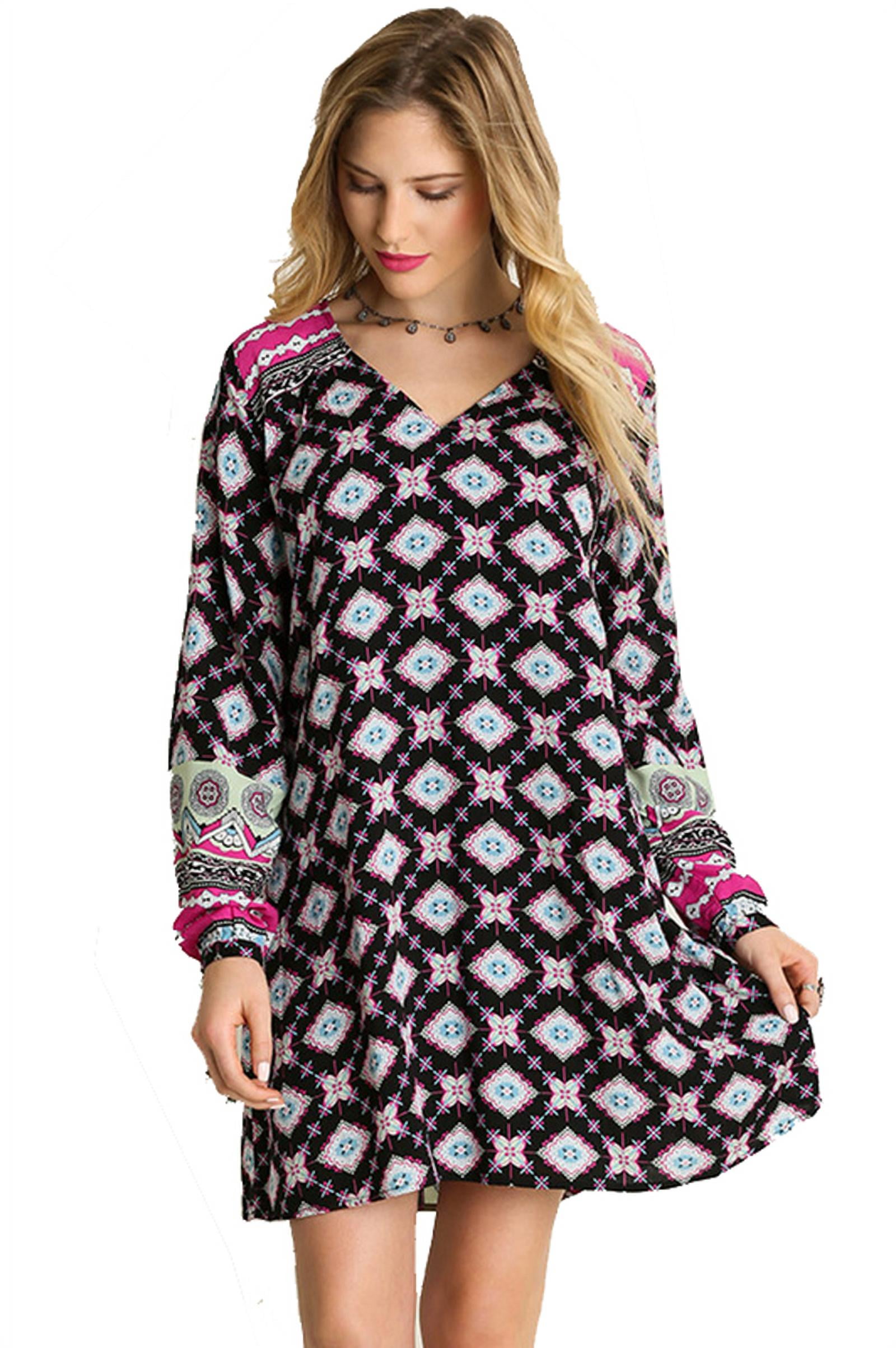 On Trend Women’s Casual Summer Beach Floral Sundress 3/4 Sleeve Dress ...