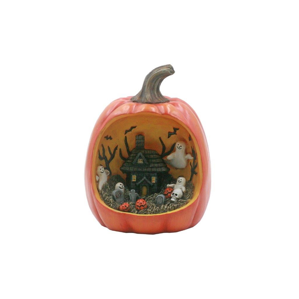 Elegantoss Halloween Pumpkin Carved with Haunted House, Ghost, Skull ...