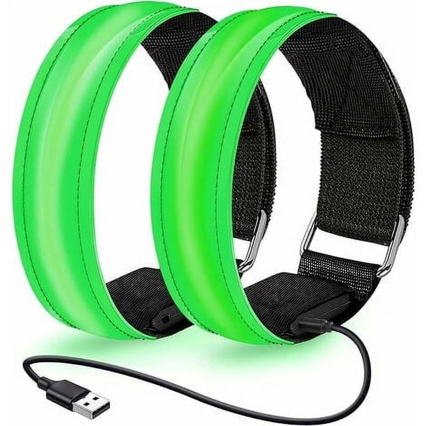 Pulsera luminosa LED recargable de 2 piezas, pulsera reflectante LED ...