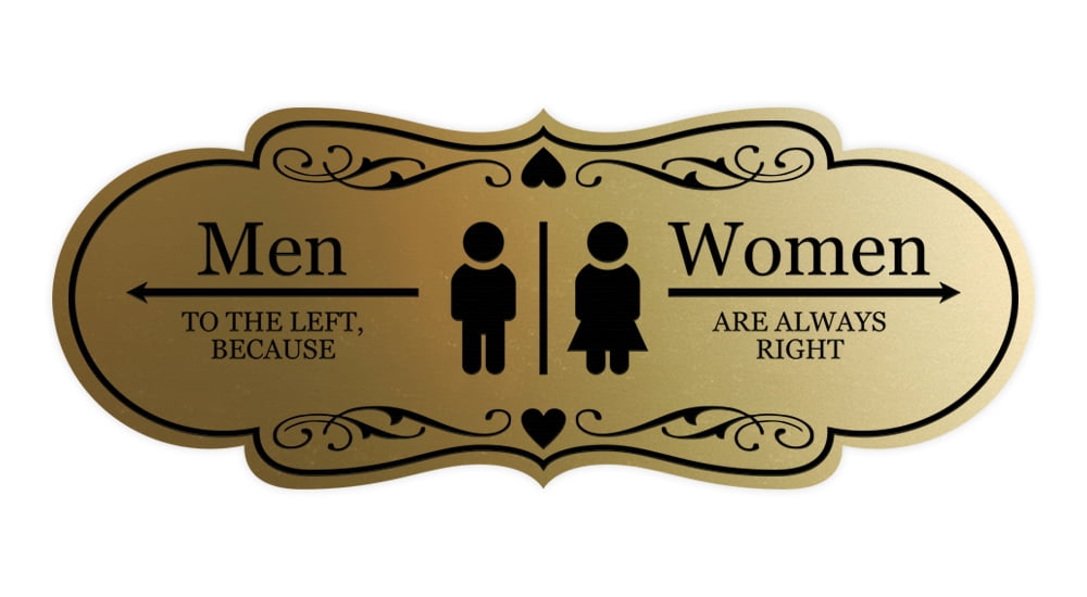 Designer Men to the Left, Because Women are Always Right, Restroom Sign ...