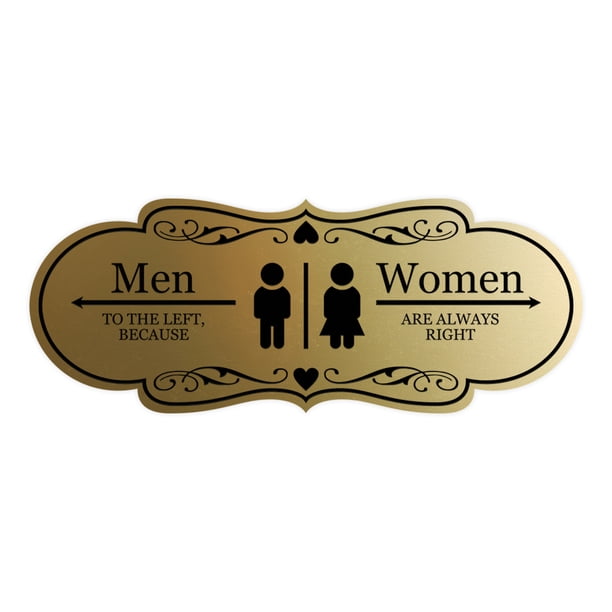 Designer Men to the Left, Because Women are Always Right, Restroom Sign ...
