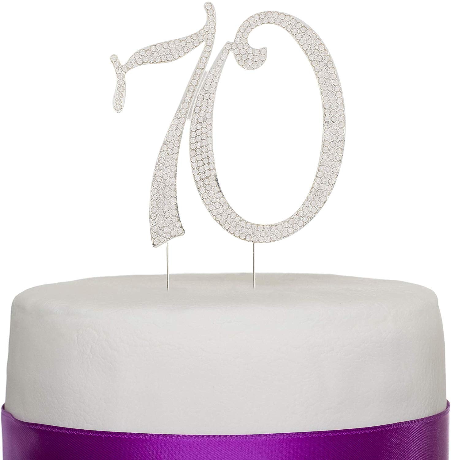 70 Cake Topper for 70th Birthday or Anniversary Rhinestone Number Party ...
