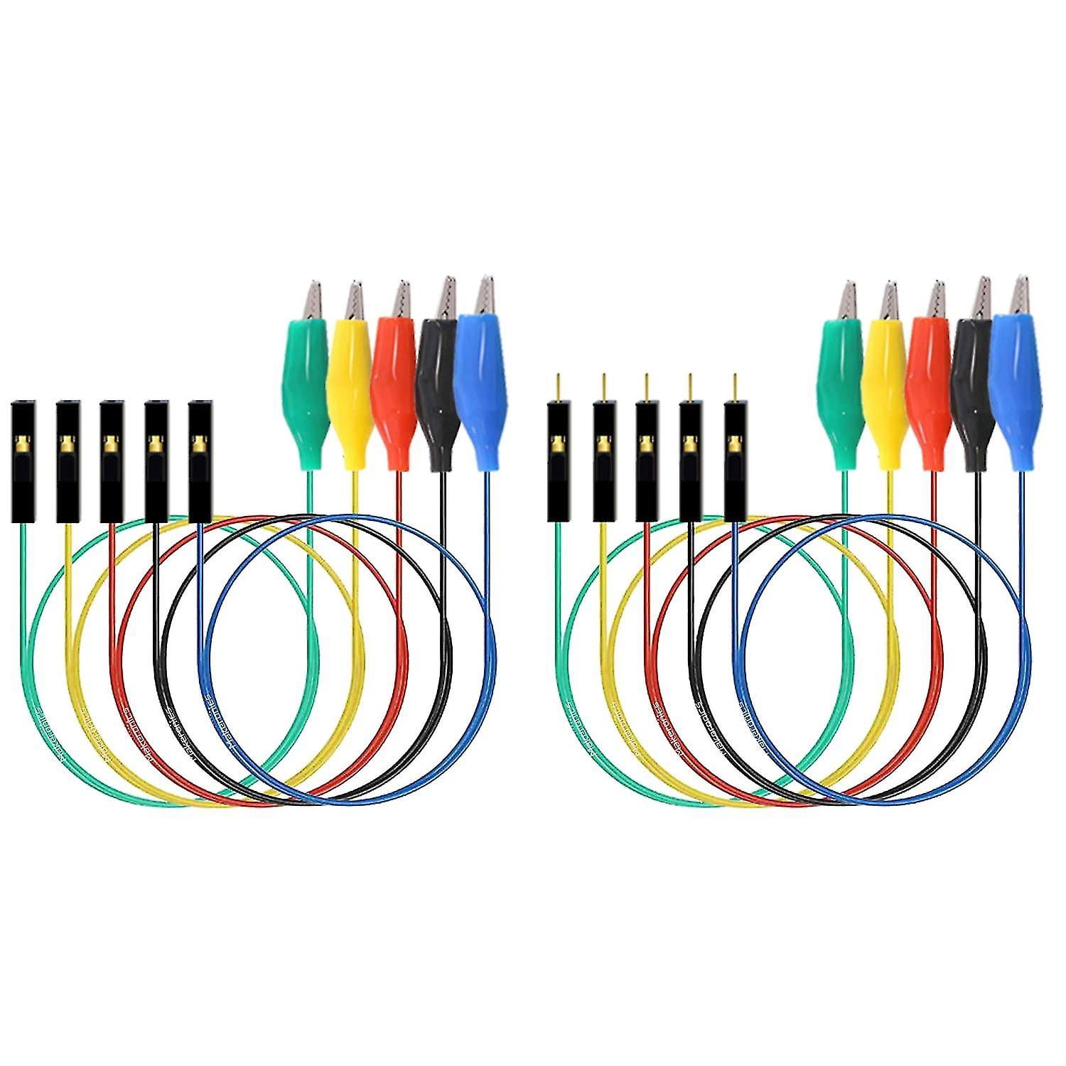 Alligator Clip To Breadboard Jumper Wires, 10pcs 12 Inch, 22awg Test ...