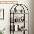 Hasoo 5 Tier Bookshelf Arched Bookcase Modern Standing Bookshelves Tall ...