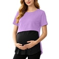 Frostluinai Womens Maternity Nursing Tops Short Sleeve Double Layer ...