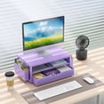 2026 Best Purple Wood Monitor Stand Riser, 2-Tier Desk Organizer with ...