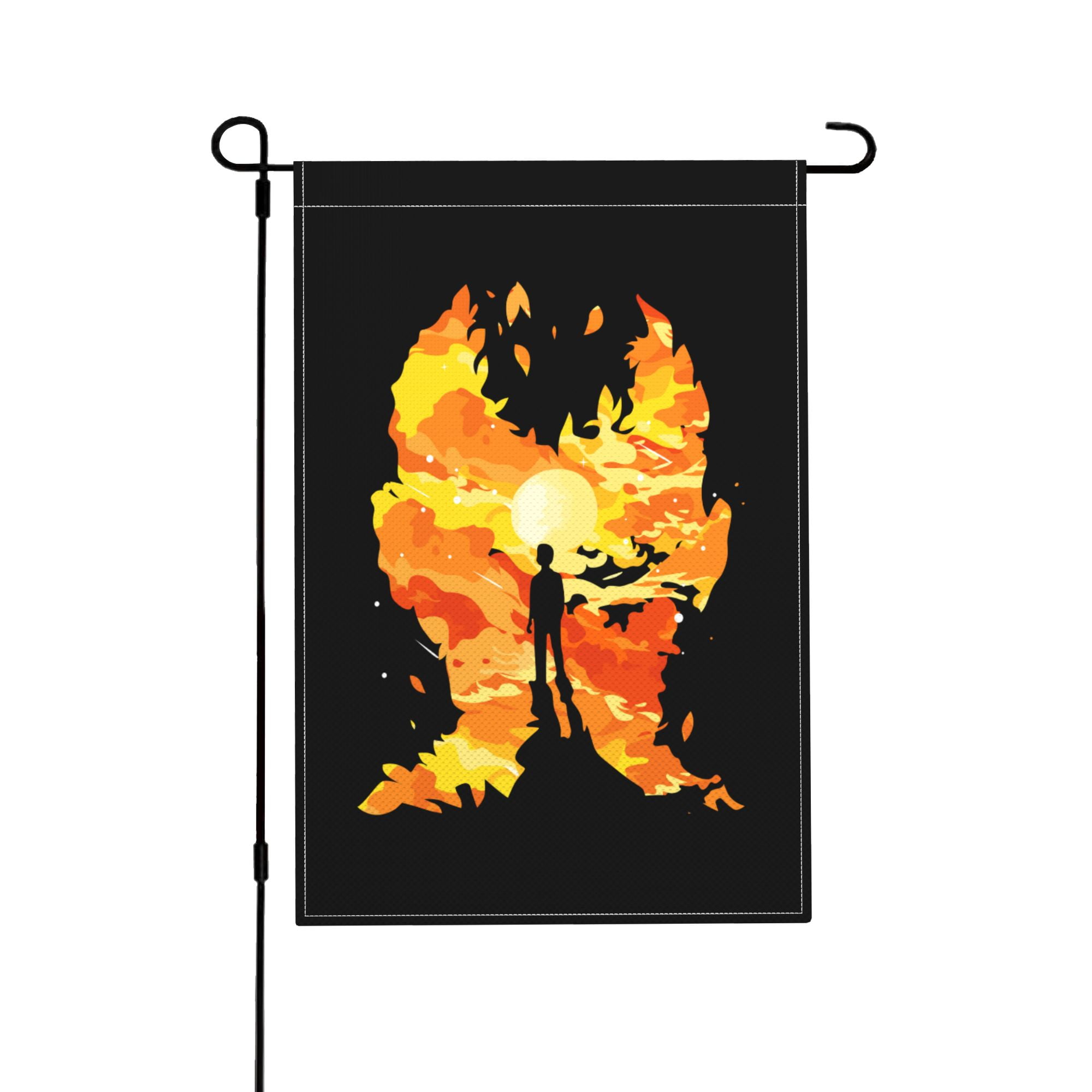 TEQUAN Burning Fire Flame Man Garden Flags, 18 x 12 inch Double Sided ...