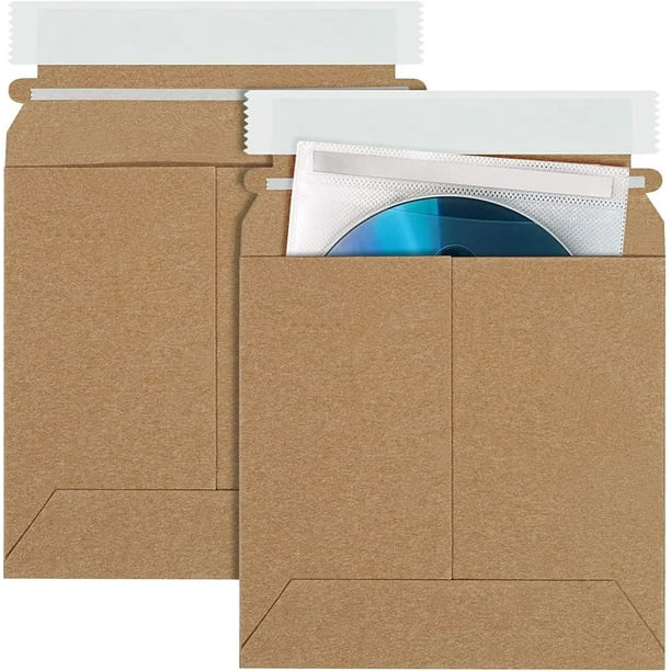Sobres de cartón marrón 6 x 6; Paquete de 10 Sobres Rígidos de Papel ...