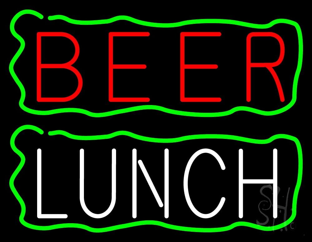 Beer Lunch LED Neon Sign 15 x 19 - inches, Clear Edge Cut Acrylic ...