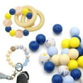 50 Pack Stylish Spacer Beads Bracelets Beads Silicone Colorful Loose ...
