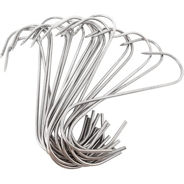 3.9'' Meat Hooks,10Pcs Stainless Steel Butcher Hook,Meat Processing for ...