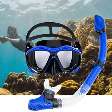 Snorkeling Scuba Dive DRY Snorkel Purge Mask Diving Fins Gear Set ...