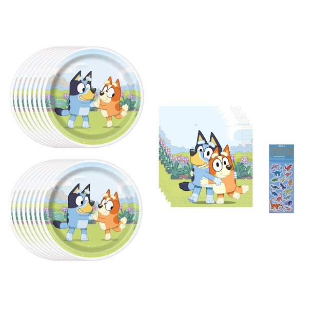 Bluey Birthday Party Supplies Bundle Pack includes 16 Dessert Cake ...