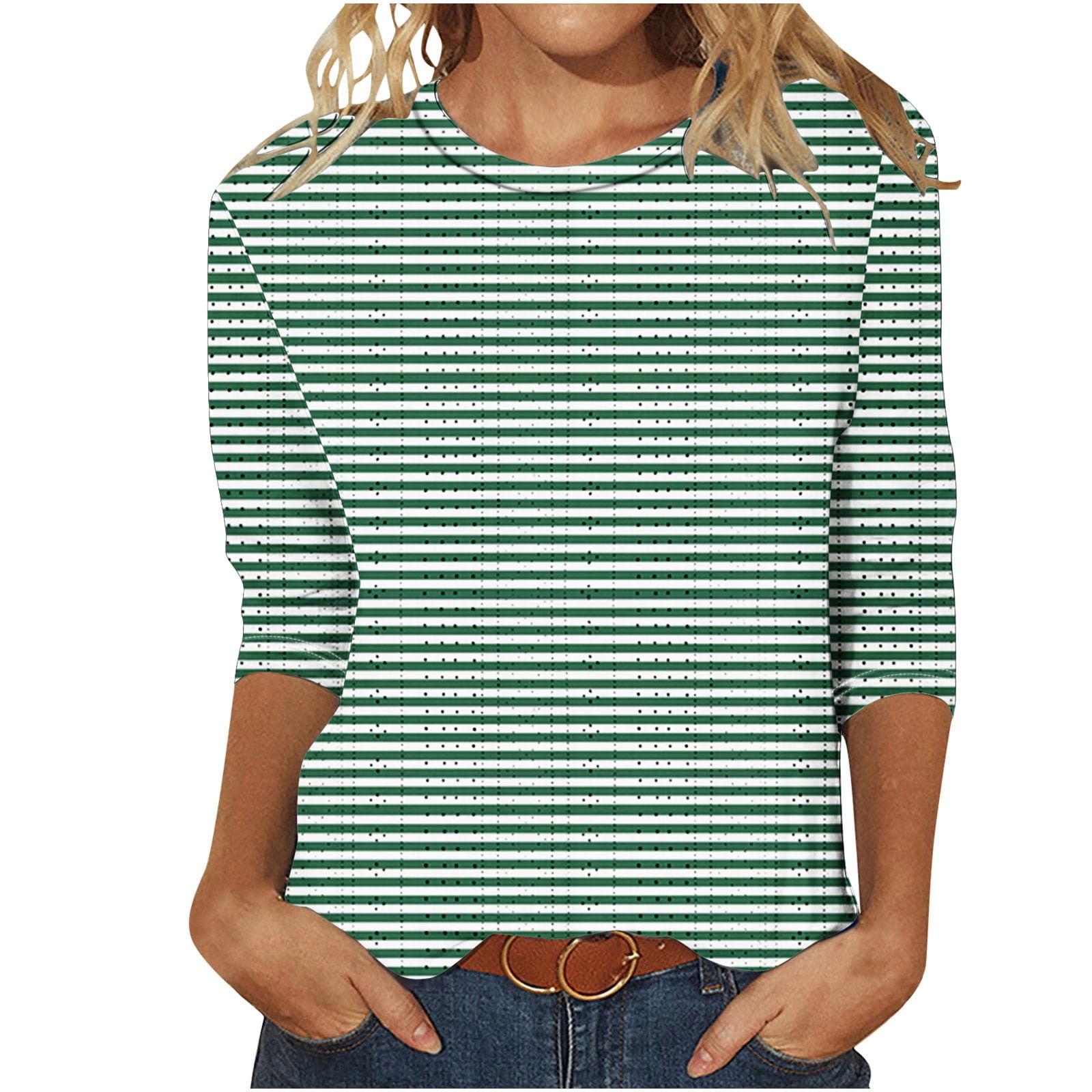 Click here for Kihout New Arrivals Womens 3/4 Sleeve Tunic Tops C... prices