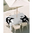 Black Cat Outdoor Tablecloth with Umbrella Hole, Cute Funny Cats ...