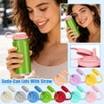 Cthrlog Silicon Beer Can Cover, Reusable Straw Lid for Beverage, Spill ...