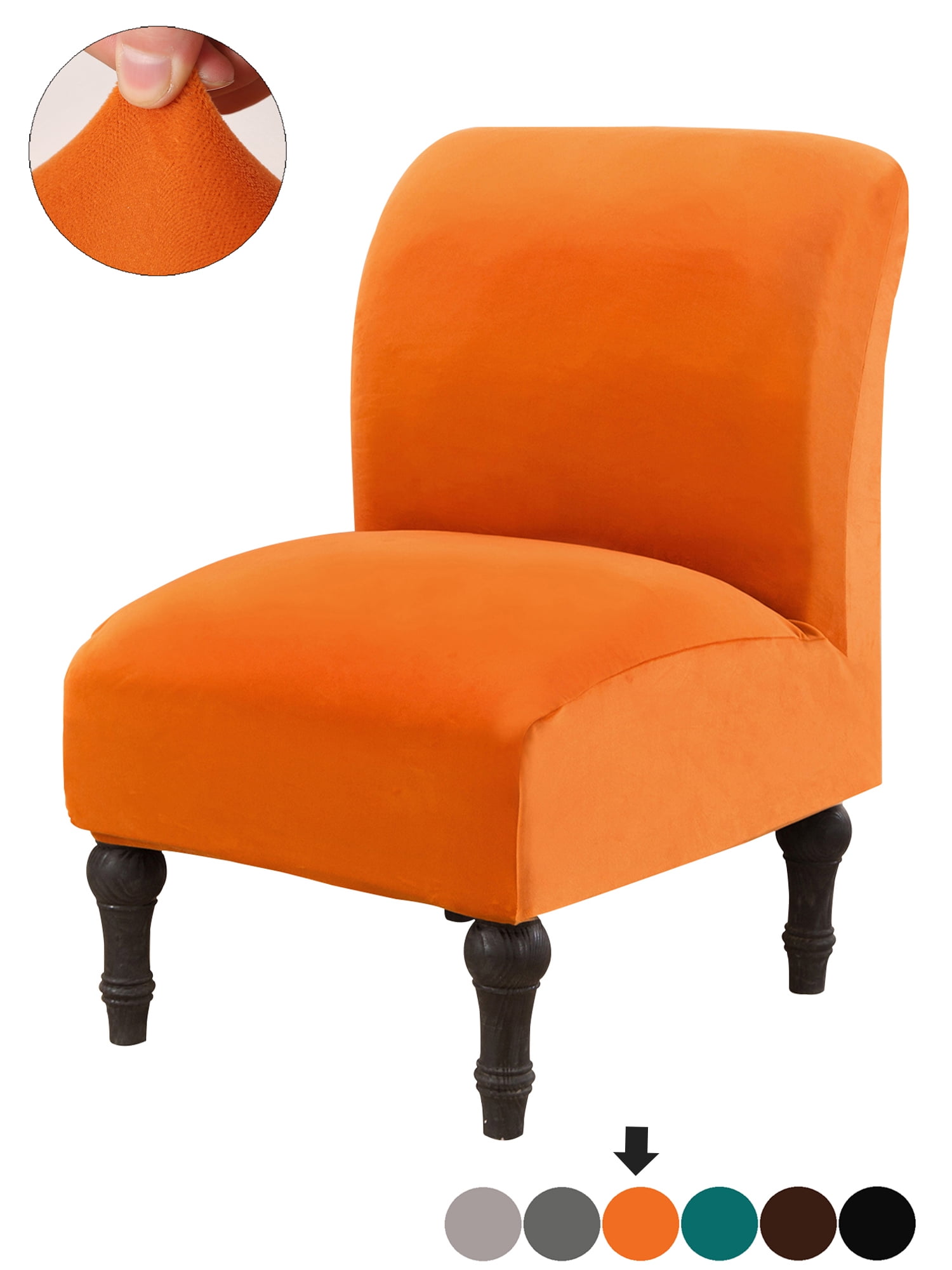 KBOOK Velvet Accent Chair Covers Stretch Armless Chair Slipcover ...