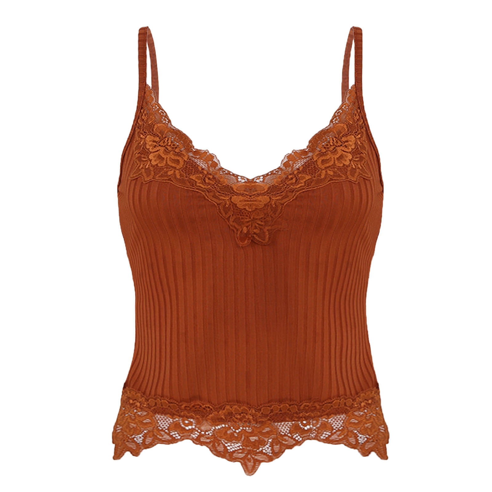 Yizyif Womens V Neck Lace Trim Crop Top Camisole Casual Summer Beach