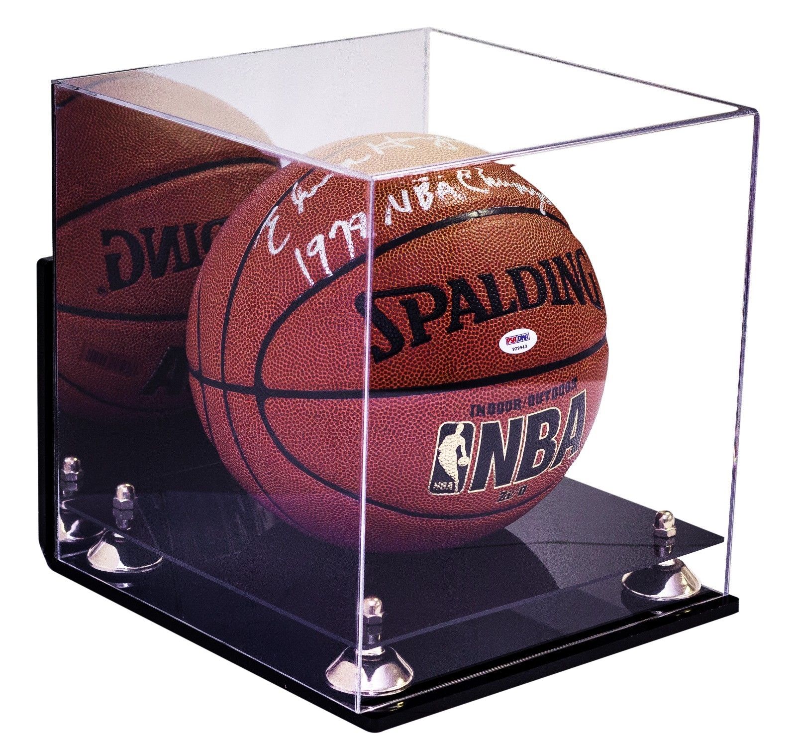 Deluxe Acrylic Full Size Basketball Display Case with Gold Risers ...