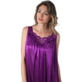 Venice Womens Silky Looking Embroidered Nightgown 06 Large Purple
