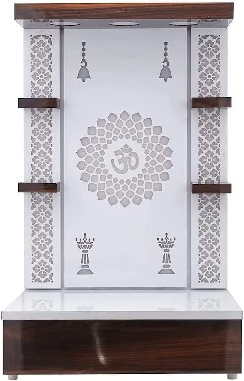 Handmade Wooden Temple White LED Light Mandir for Home and Office|Home ...