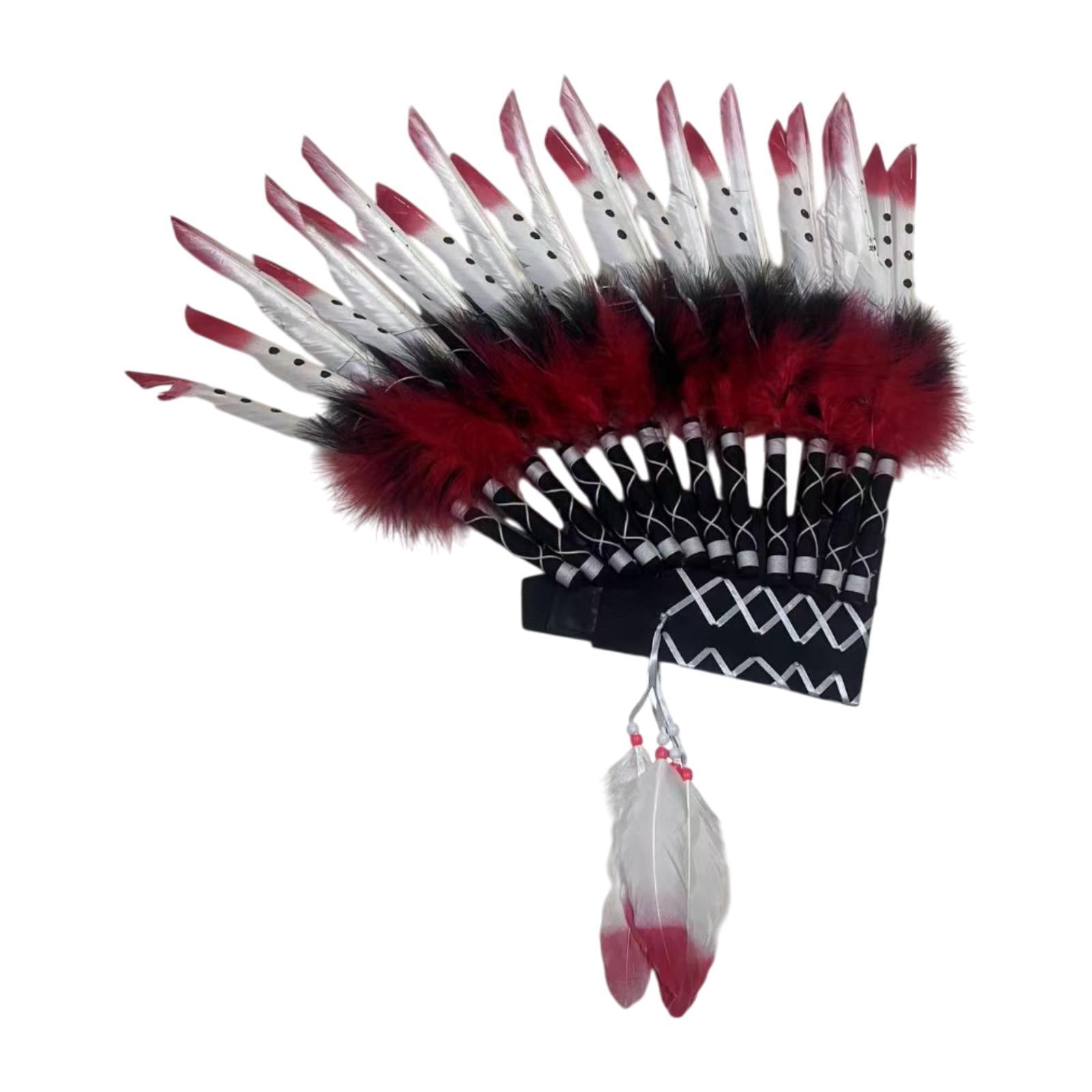 Jefe American Indian Native Hat, tocado de plumas artificiales para el ...