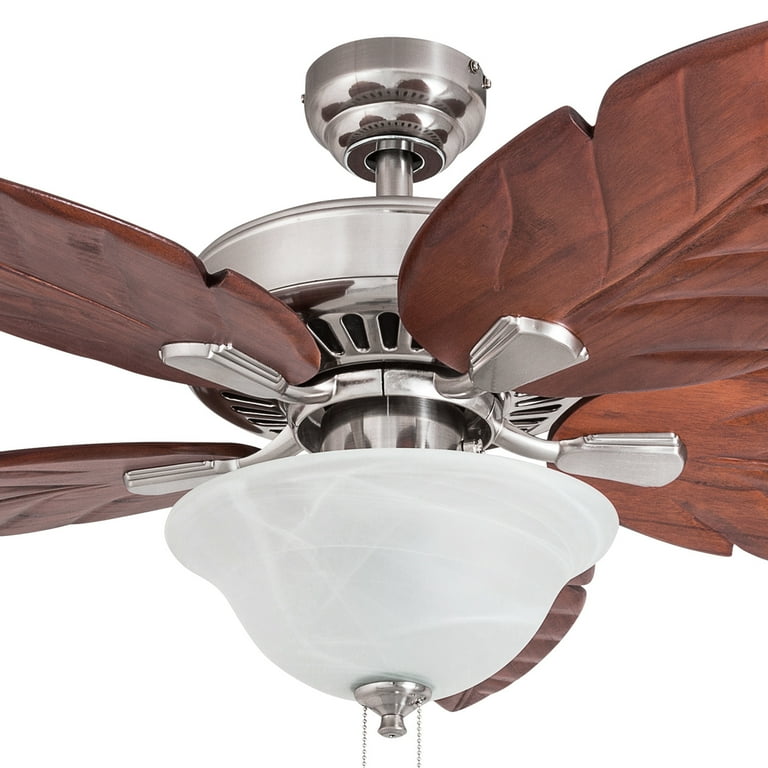 Brushed Nickel And Dark Wood Ceiling Fan | Shelly Lighting