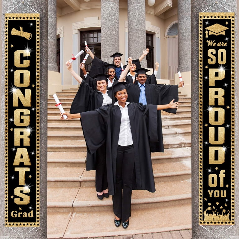 With Pictures Glitter Graduation Party Graduation Decoration Banner ...